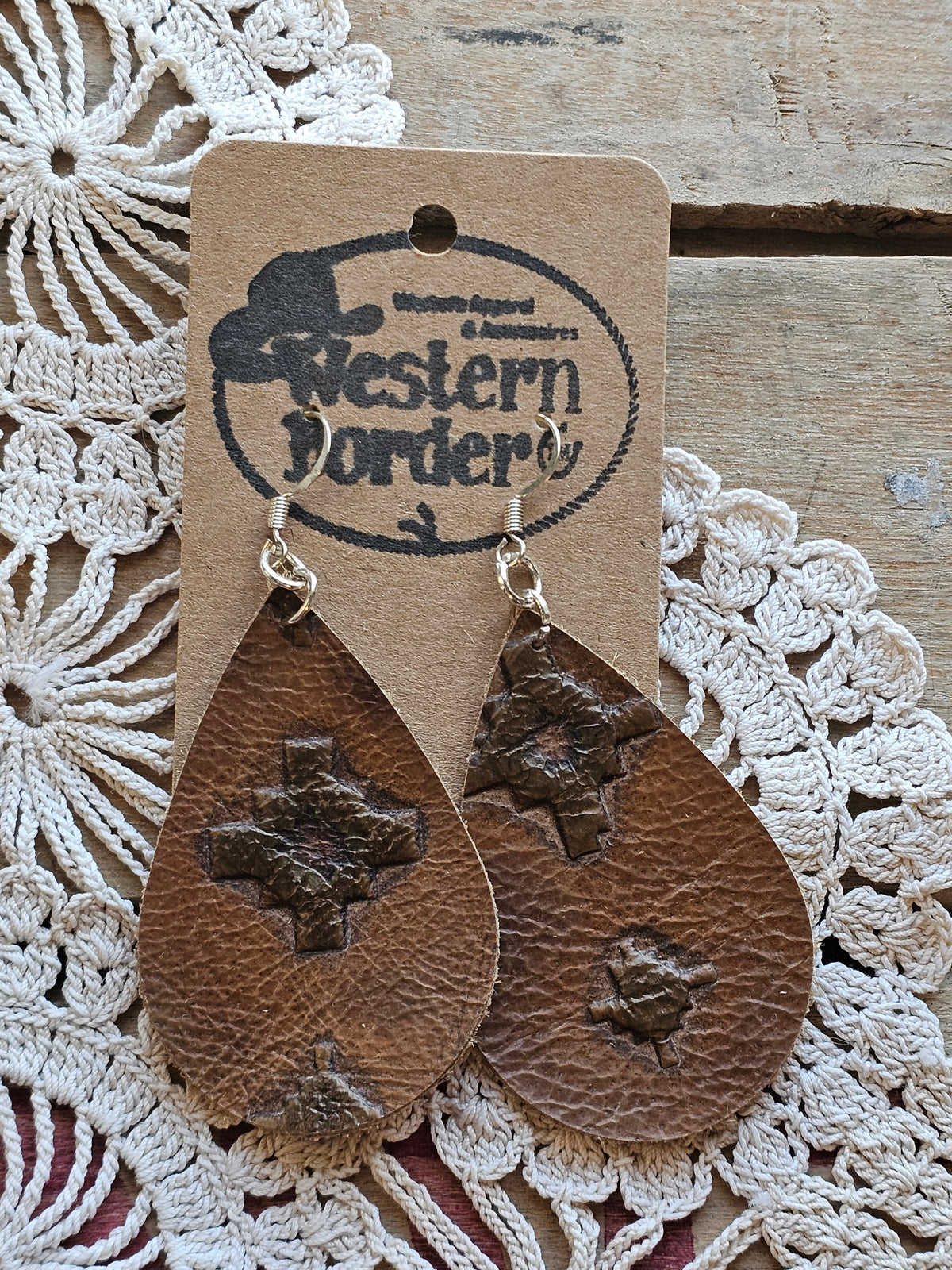 Tear Drop Earrings Brown — Western Border and Co