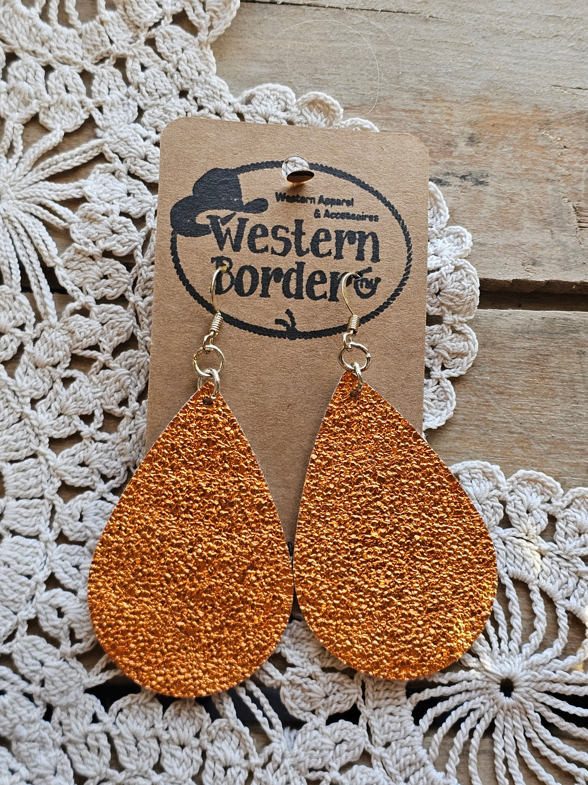 Tear Drop Earring sparkle Orange — Western Border and Co